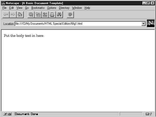Chapter 6-- Creating an HTML Document