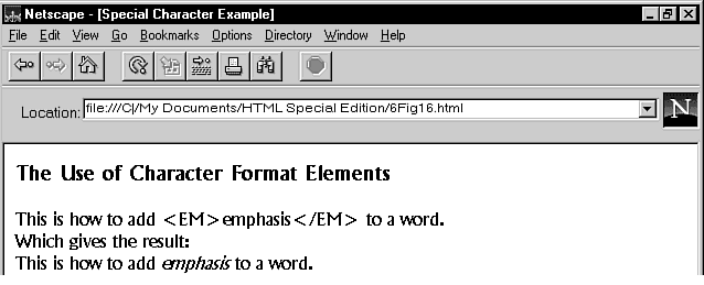 Chapter 6-- Creating an HTML Document