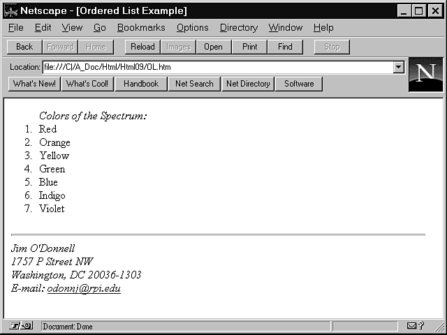 Chapter 9 -- Displaying Text in Lists